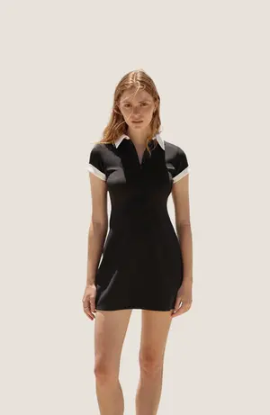 GOLDIE BYRD Contrast Collar Dress - Black
