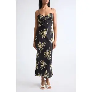 Veronica Beard Kieren Silk Blend Midi Dress - Black Multi
