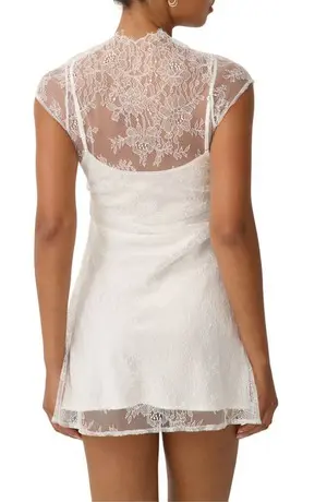 KAT THE LABEL Eloise Lace Overlay Satin Slip