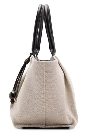 Mango Canvas Tote Bag With Beaded Charm