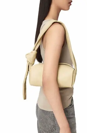 ALLSAINTS Effie Knot Leather Shoulder Bag - Bone White