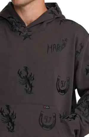 Rvca Dani Miller Anp Embroidered Fleece Hoodie