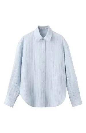 Mango Oversize Stripe Button-up Shirt