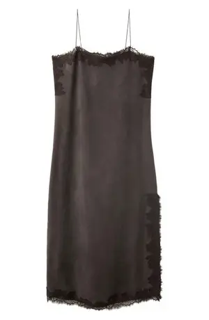 Mango Lace-trimmed Camisole Dress - Brown