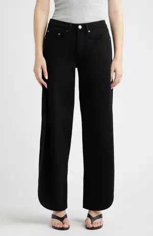 DL1961 Rori Mid Rise Wide Barrel Leg Jeans - Black
