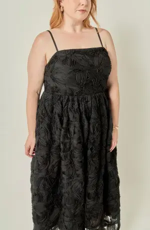 English Factory Flower Embellished Midi Dress