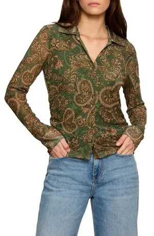 Sanctuary Juno Paisley Print Button-up Top - Decoratif