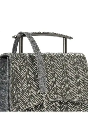 Dune London Bedazzle Crystal Top Handle Bag - Pewter