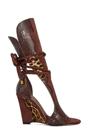 AZALEA WANG Desire Wedge Cutout Bootie Sandal