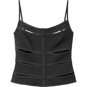 Mango Cutout Tank Top - Black