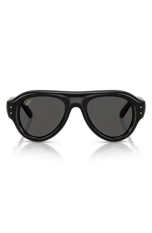 Ray-ban A$ap Rocky 52mm Pilot Puffer Sunglasses - Black/dark Grey