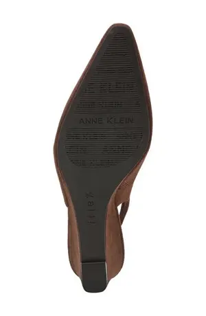 Anne Klein Cookie Wedge Slingback Pump - Choc Brown Suede