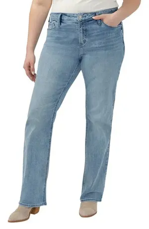 SILVER JEANS CO. Elyse Curvy Mid Rise Slim Bootcut Jeans - Backstage