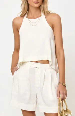 L*Space Milly Halter Cover-up Top - Cream