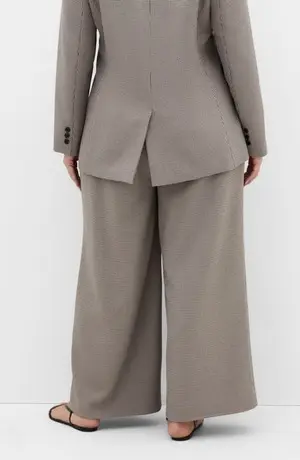 City Chic Hailey Houndstooth Wide Leg Pants