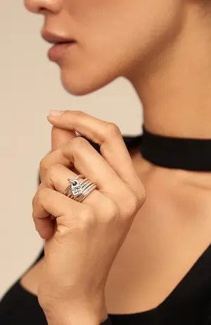 UNODE50 Sterling -plated Multi-ring