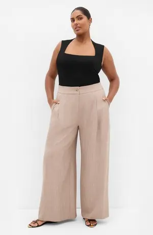 City Chic Luci Pleated Wide Leg Pants