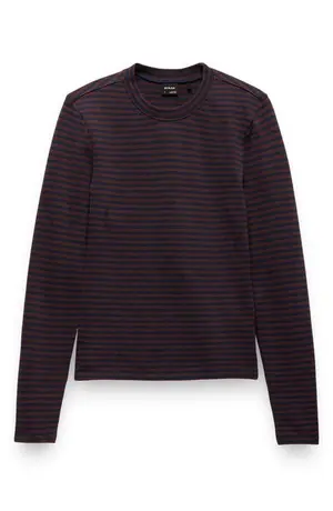 Prana Lotus Long Sleeve Tee - Cacao Stripe