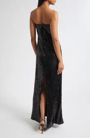 Ramy Brook Angel Strapless Sequin Column Gown