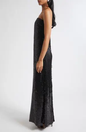 Ramy Brook Angel Strapless Sequin Column Gown