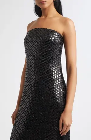 Ramy Brook Angel Strapless Sequin Column Gown