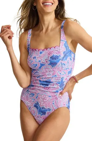 Tommy Bahama Island Cays Square Neck One-piece Swimsuit