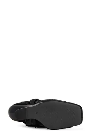 AZALEA WANG Pirouette Lace Up Wedge Sandal - Black