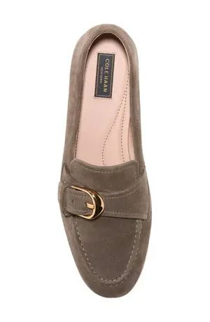 Cole Haan Grand Ambition Alette Buckle Loafer - Deep Olive Suede