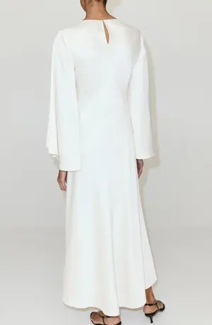 Mango Ruched Satin Midi Dress