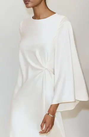 Mango Ruched Satin Midi Dress