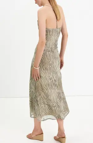 Mango Animal Print Midi Dress