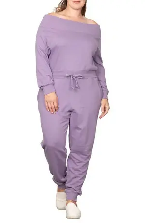STANDARDS & PRACTICES Off-the-shoulder Jumpsuit Lavender