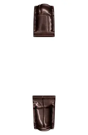 Michele Croc Embossed Leather Watchband - Dark Brown
