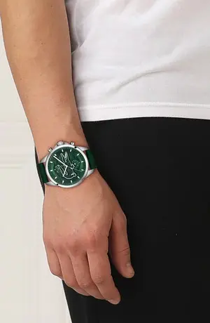 Lacoste Stainless Steel And Silicone Strap Watch - Green