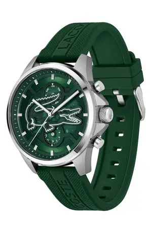 Lacoste Stainless Steel And Silicone Strap Watch - Green