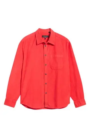 Rag & Bone Relaxed Corduroy Shirt Jacket - Red