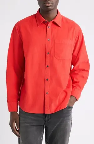 Rag & Bone Relaxed Corduroy Shirt Jacket - Red