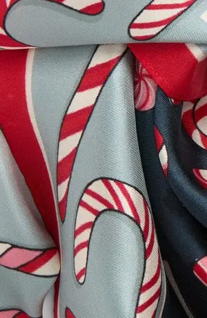 Echo Christmas Candy Silk Bandana Scarf - Navy