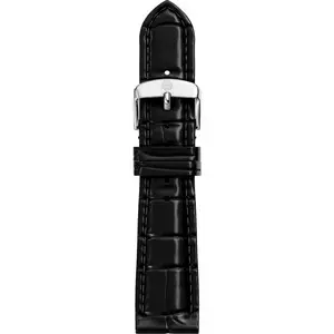 Michele Croc-embossed Leather Watchband - Black