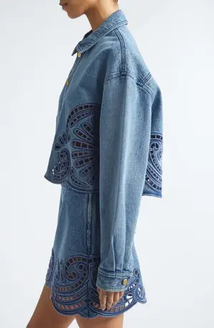 Ulla Johnson Bobbi Eyelet Denim Jacket