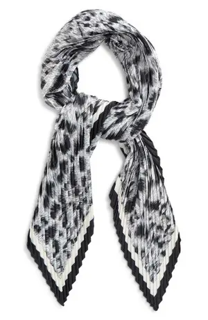 Echo Pleated Spots On Spots Diamond Silk Scarf - Silver