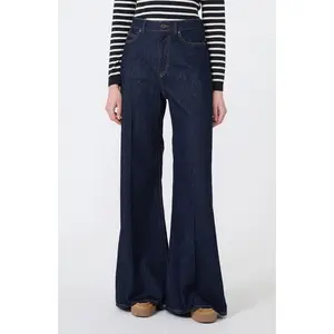 Max Mara High Waist Flare Leg Jeans - Navy