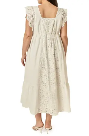 English Factory Eyelet Cotton Maxi Dress