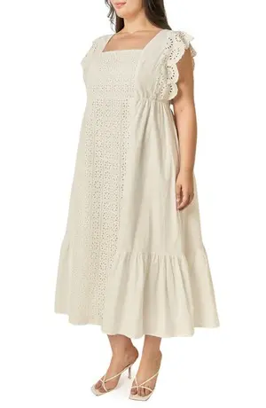 English Factory Eyelet Cotton Maxi Dress