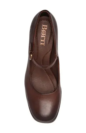 BØRN Laine Mary Jane Pump - Brown Leather