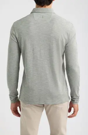Johnnie-o Long Sleeve Slub Pique Polo - Pineland
