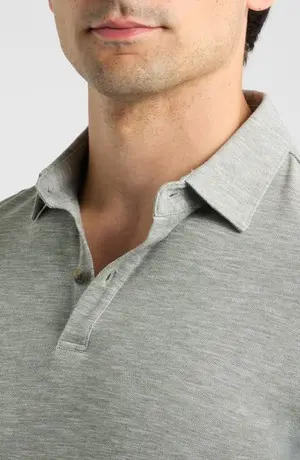 Johnnie-o Long Sleeve Slub Pique Polo - Pineland