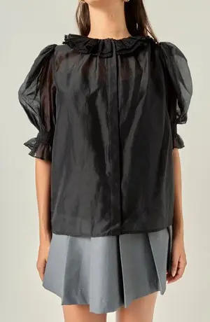 English Factory Ruffled Organza Top