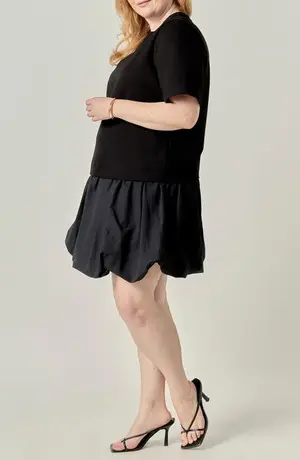 English Factory Bubble Mixed Media Minidress