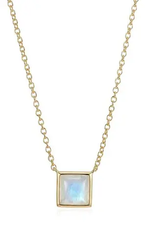 ST. MORAN 14k Gold Plated Square Pendant Necklace - White/gold